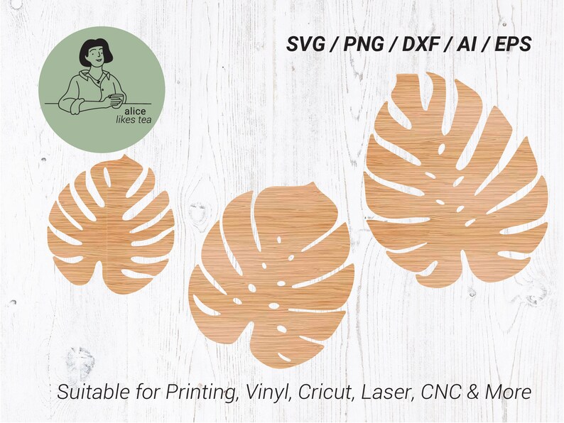 Monstera Leaf Cutting File Laser CNC Cricut Wall Decor - Etsy