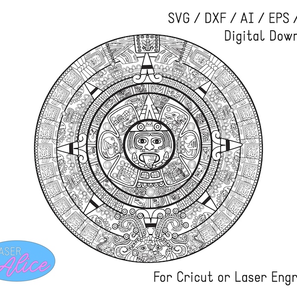 Aztec Calendar Svg - Etsy