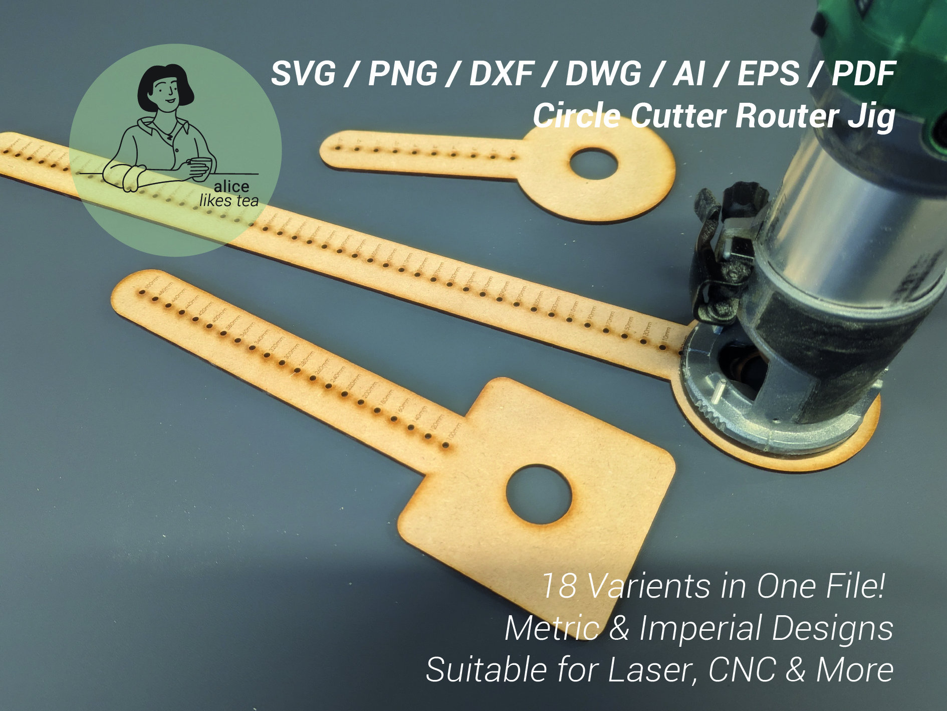 Universal Circle Cutting Jig for Router Digital Download Laser or CNC Dxf Ai Pdf Png Svg Dwg Etsy