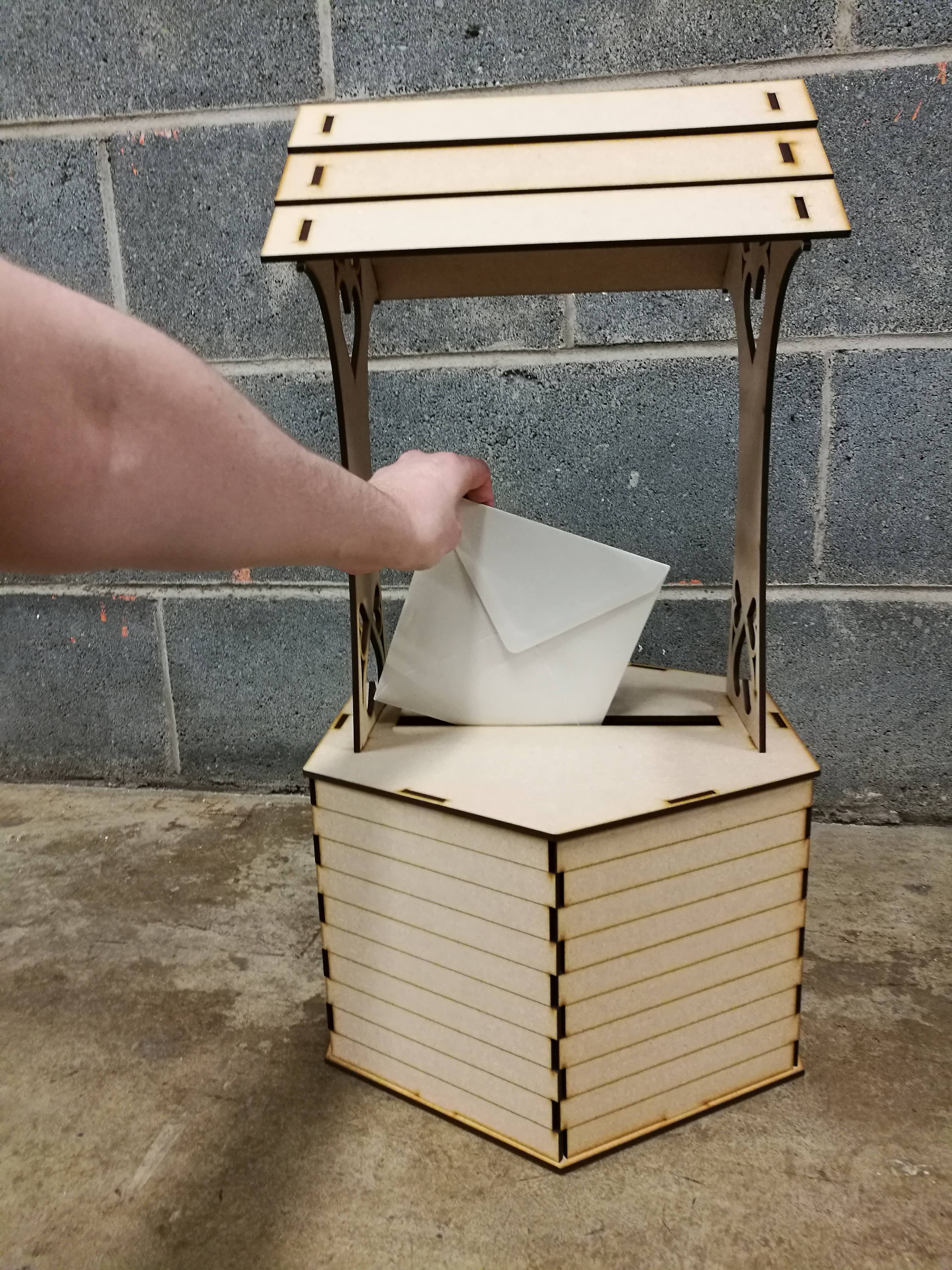 Extra Large personalised Wedding Wishing Well Box Flat - Etsy