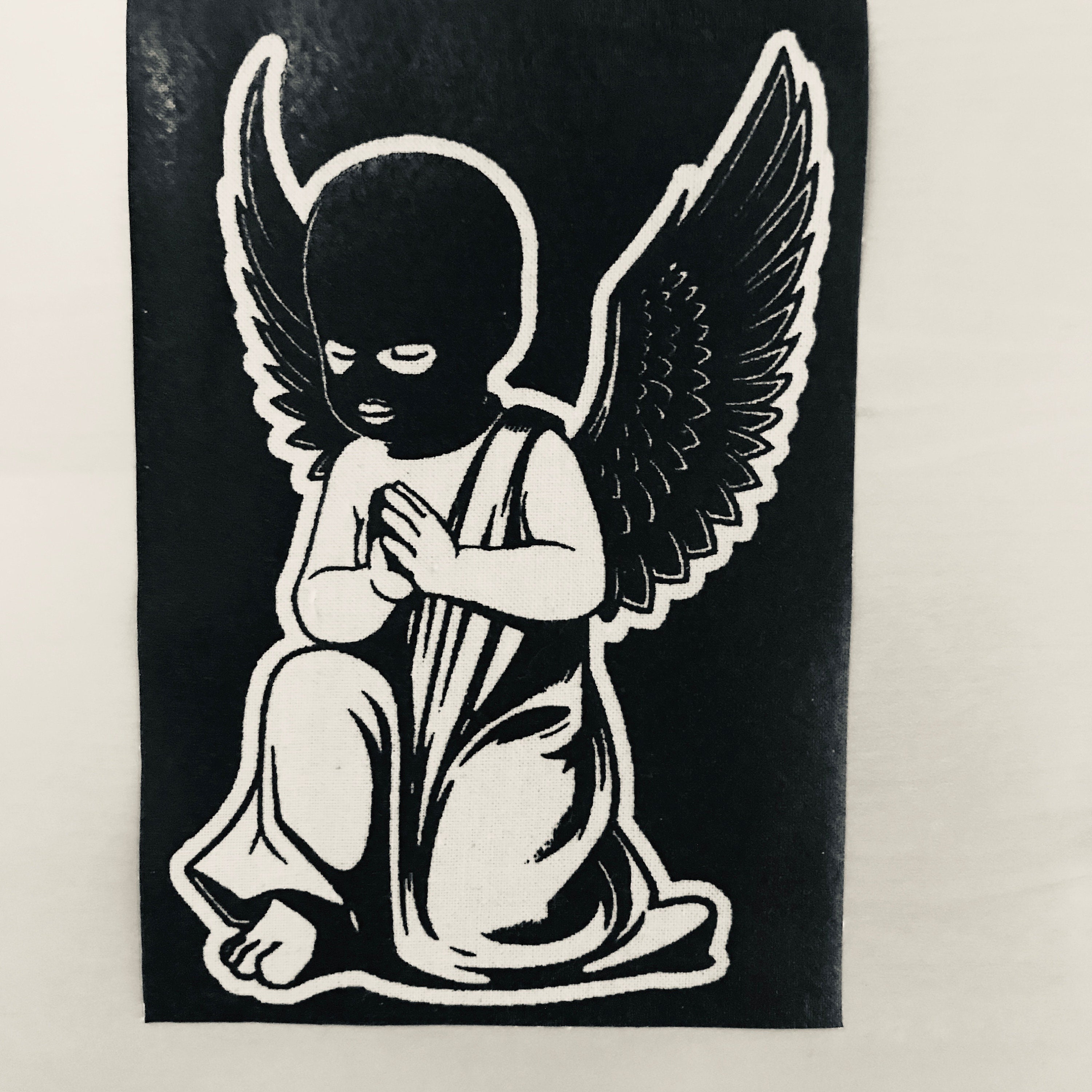 Guardian Angel Balaclava Mask Screen Print Punk Patch - Etsy
