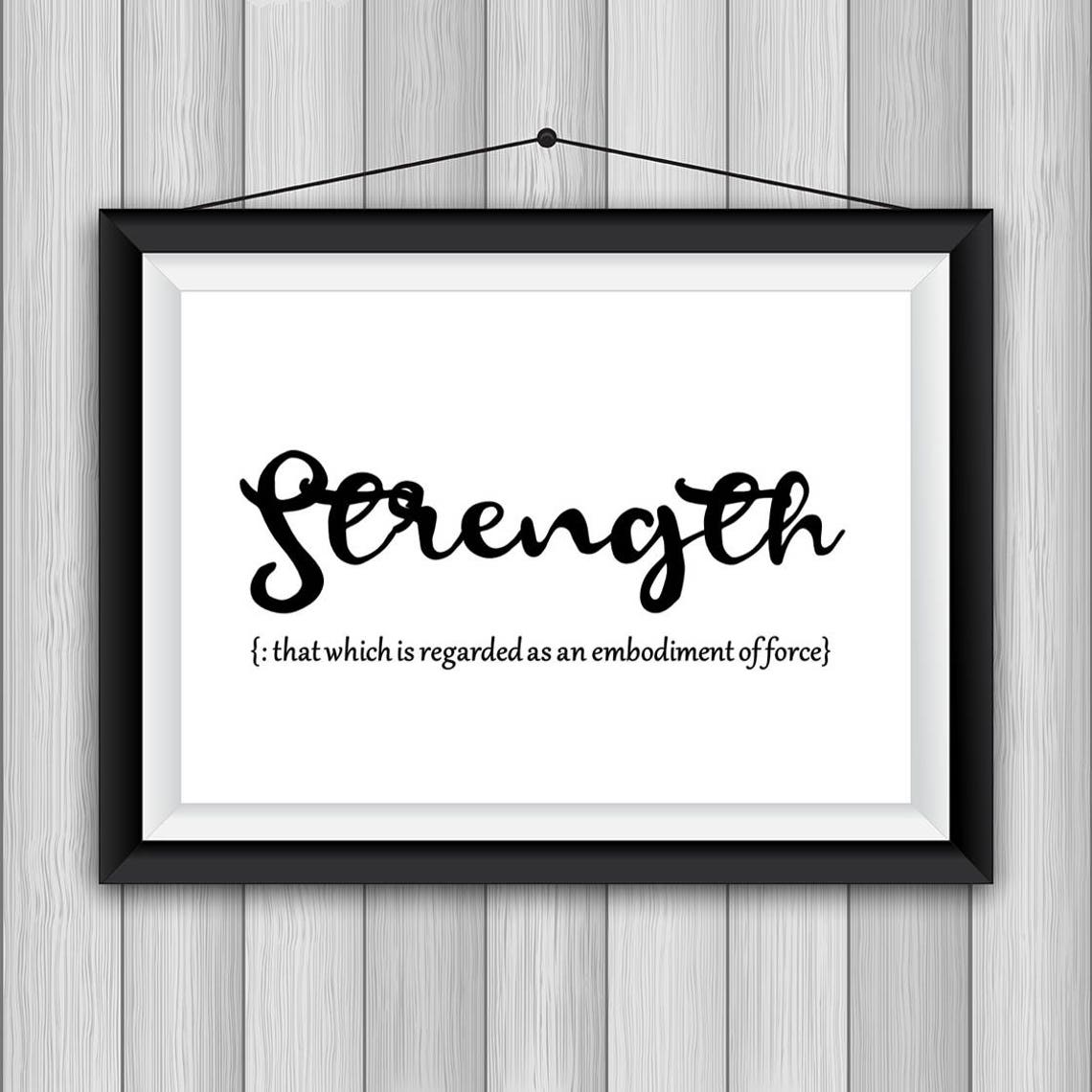 Definition Strength Printable Poster 8x10 - Etsy