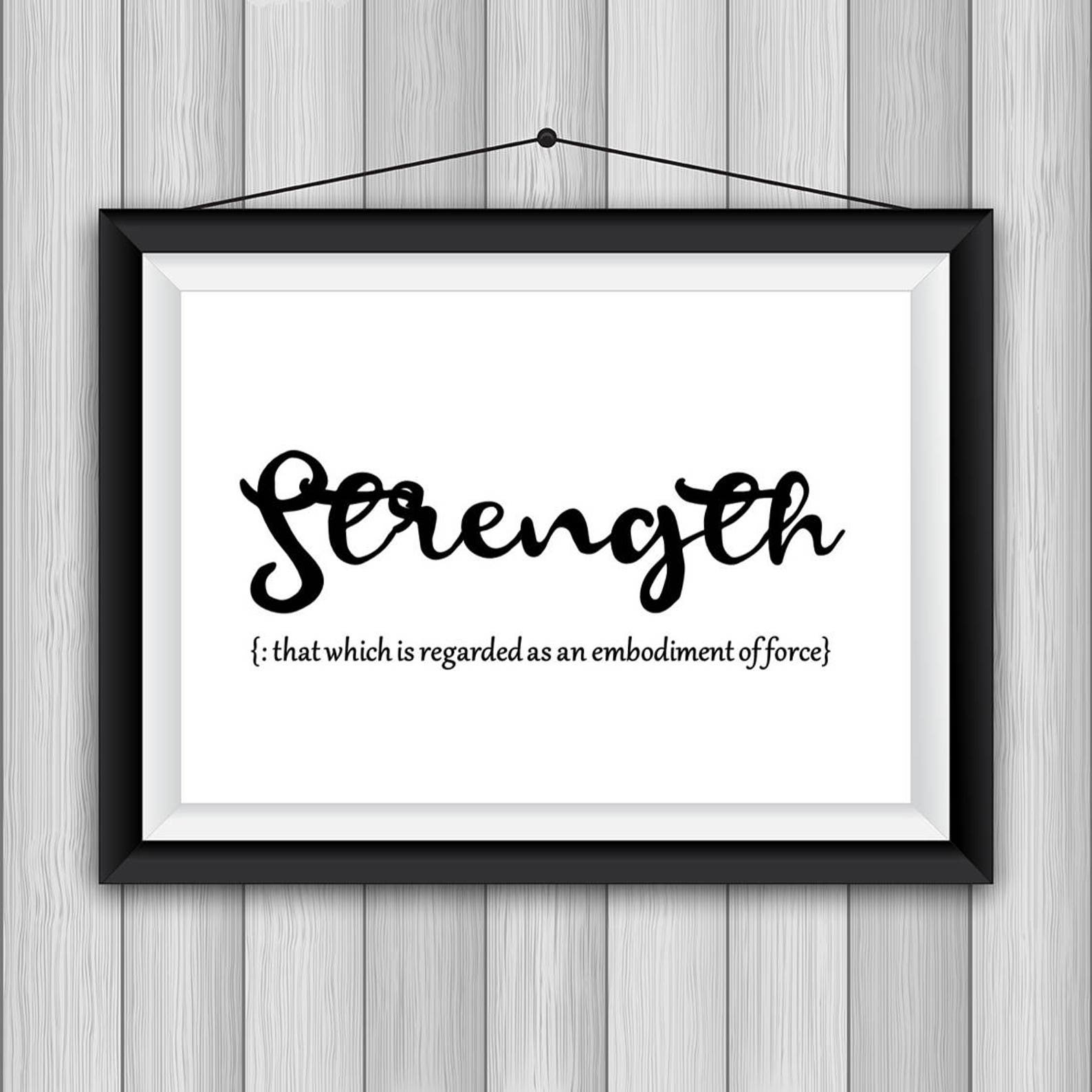 Definition Strength Printable Poster 8x10 - Etsy