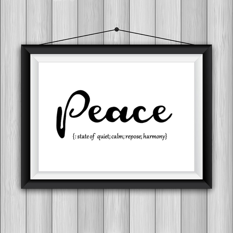 Definition Peace Printable Poster 8x10 - Etsy