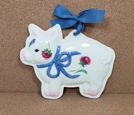 Lenox Pig Cookie Mold / POPPIES ON BLUE Porcelain Cookie Press | Etsy ...