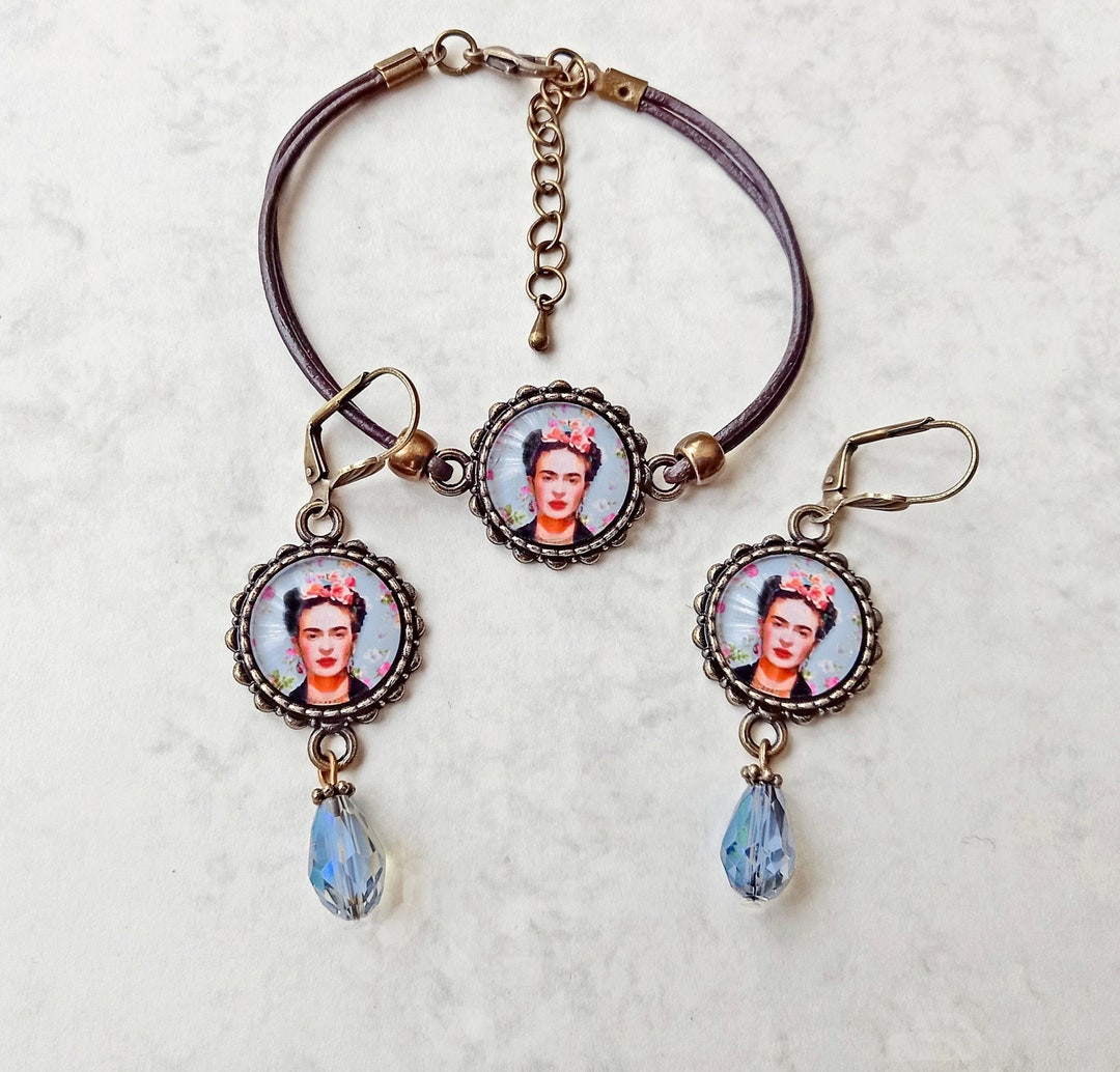 Frida Kahlo Bracelet, Frida Kahlo Earrings, Frida Kahlo Set, Frida ...