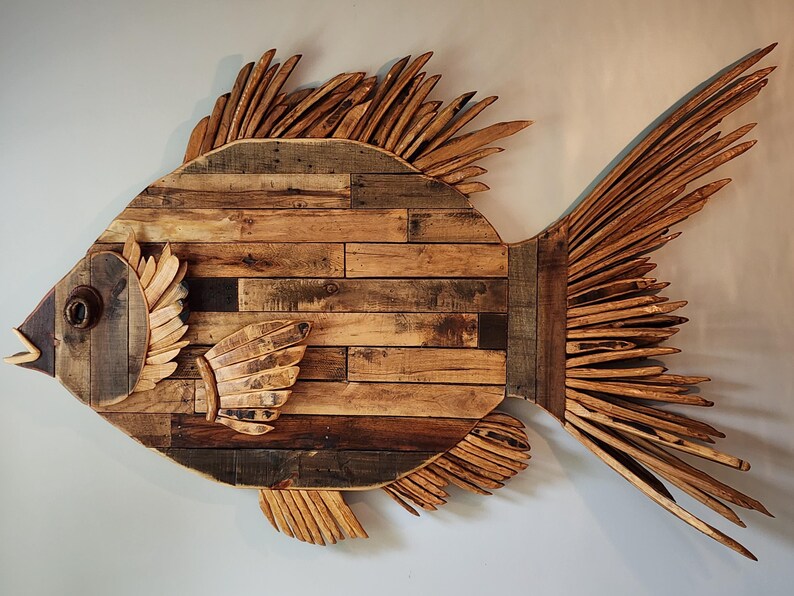 Bourbon Barrel Stave Wooden Fish, Rustic Wall Art - Etsy