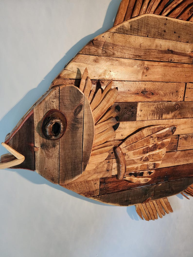 Bourbon Barrel Stave Wooden Fish, Rustic Wall Art - Etsy