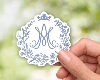 Virgin Mary Monogram Auspice Maria Catholic Stickers - Etsy