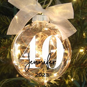 40th Birthday Lighted Christmas Ornament Cheers to Forty Years ...