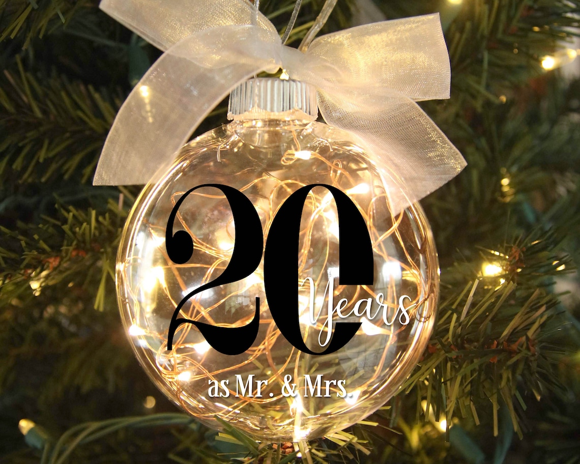 20th Year Anniversary Lighted Christmas Ornament - Etsy