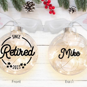 Retirement Lighted Christmas Ornament Personalized Retired Gift Idea ...