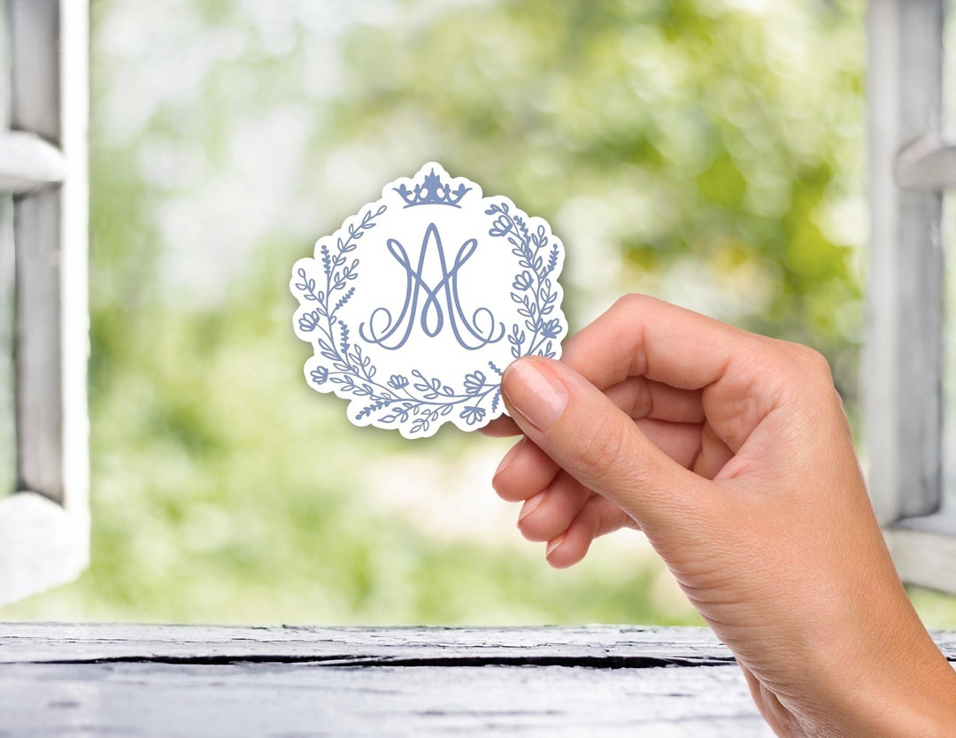 Auspice Maria Sticker - Virgin Mary Monogram - Ave Maria Catholic Vinyl ...