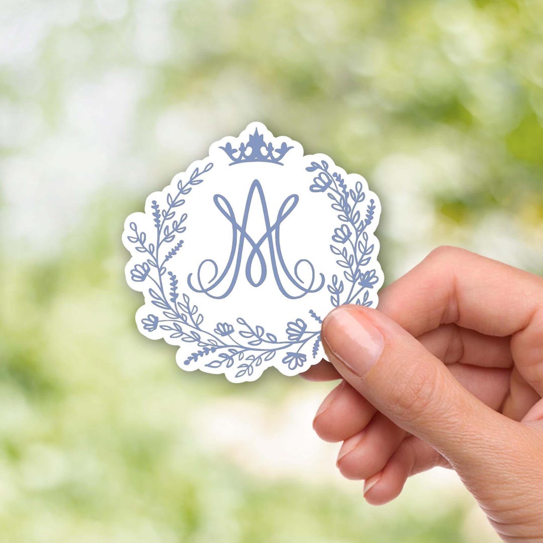Auspice Maria Sticker - Virgin Mary Monogram - Ave Maria Catholic Vinyl ...
