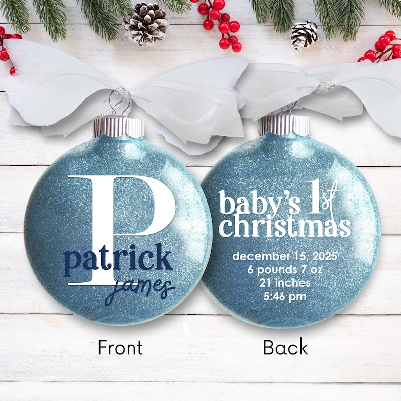 Baby’s First Christmas Ornament – Personalized New Baby Girl Birth ...