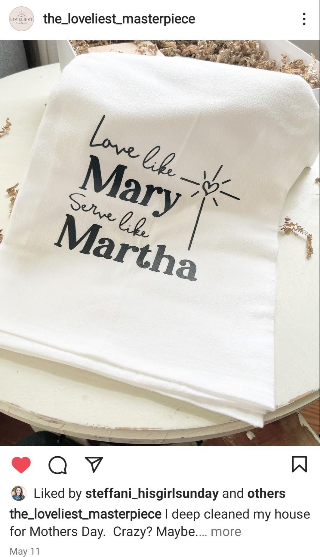 Christian Kitchen Towel - Love Like Mary, Serve Like Martha - Catholic ...