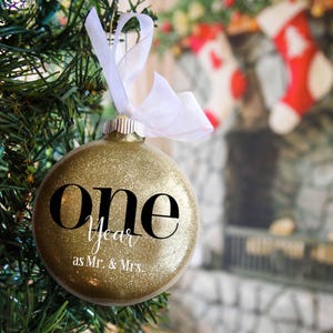 1st Year Anniversary Ornament – Personalized First Wedding Anniversary ...