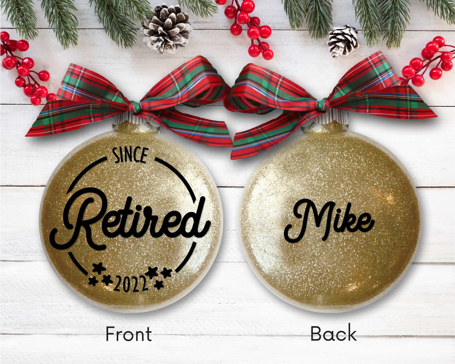 Retirement Christmas Ornament Personalized Retired Gift - Etsy