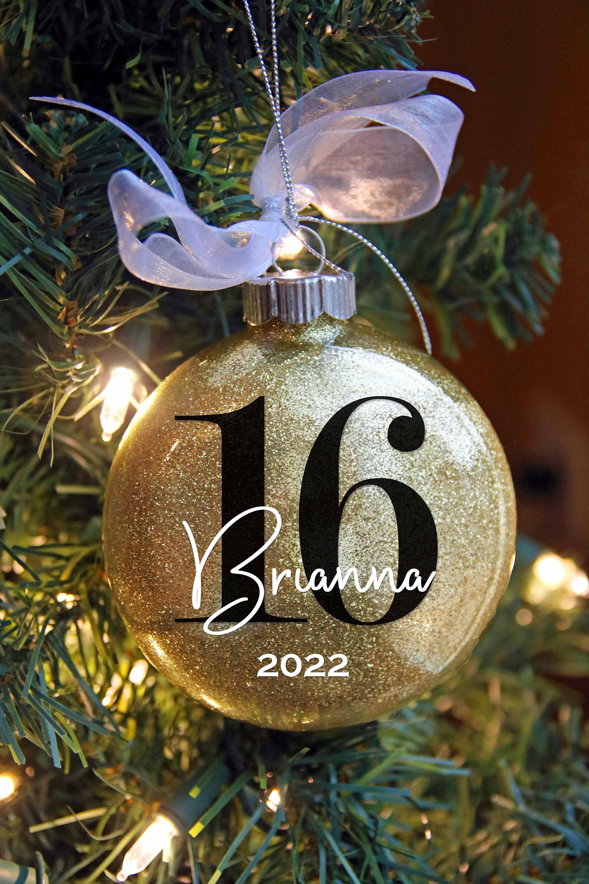 Sweet 16 Birthday Gift Personalized Glitter Christmas - Etsy
