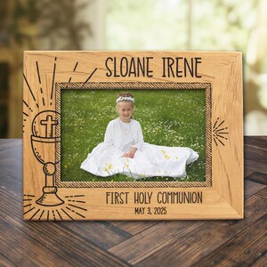 Personalized First Holy Communion Picture Frame - Engraved Catholic ...