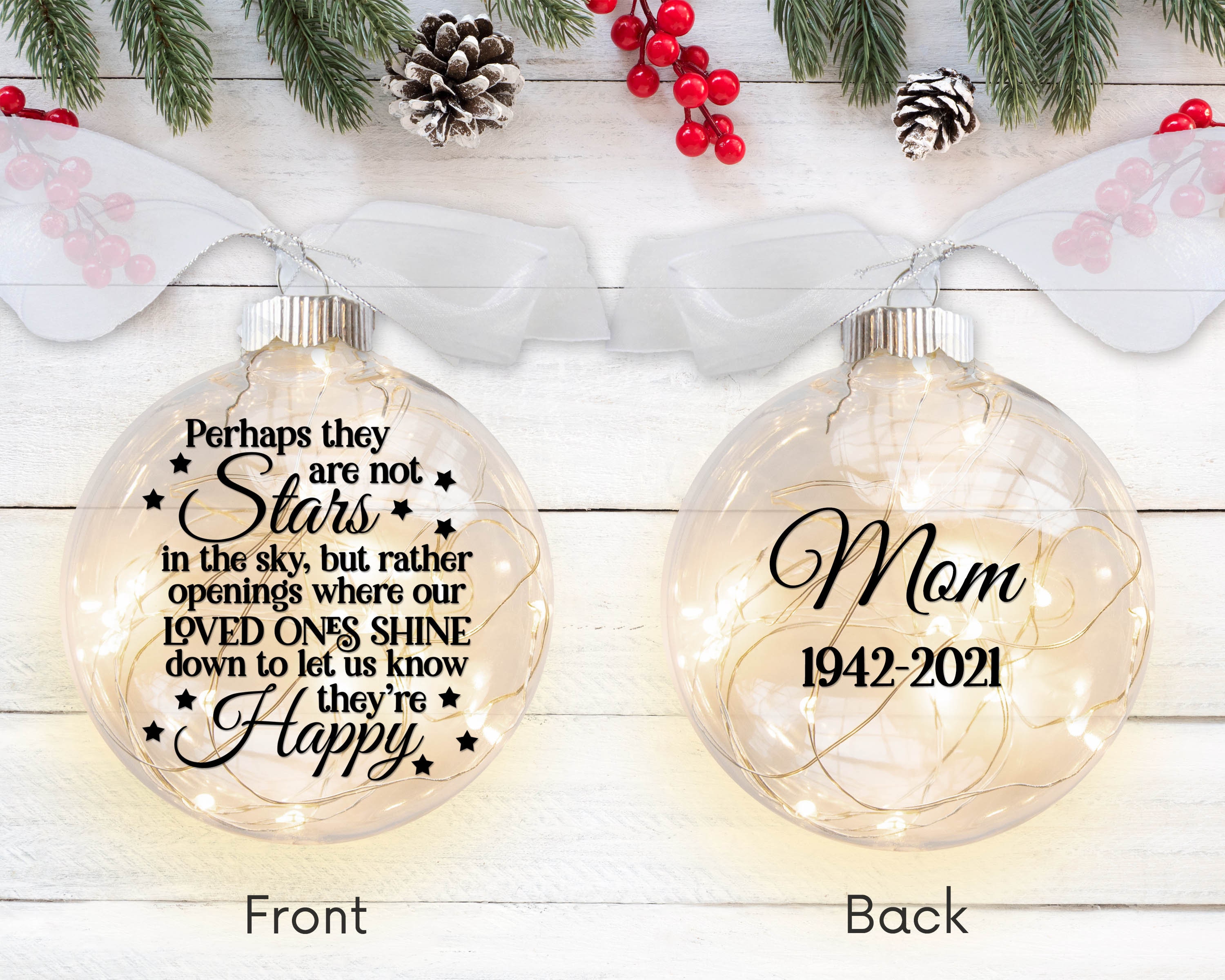 Personalized Sympathy Ornament Stars in the Sky Shine Down | Etsy