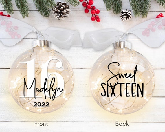 Sweet 16 Birthday Gift Lighted Christmas Ornament - Etsy
