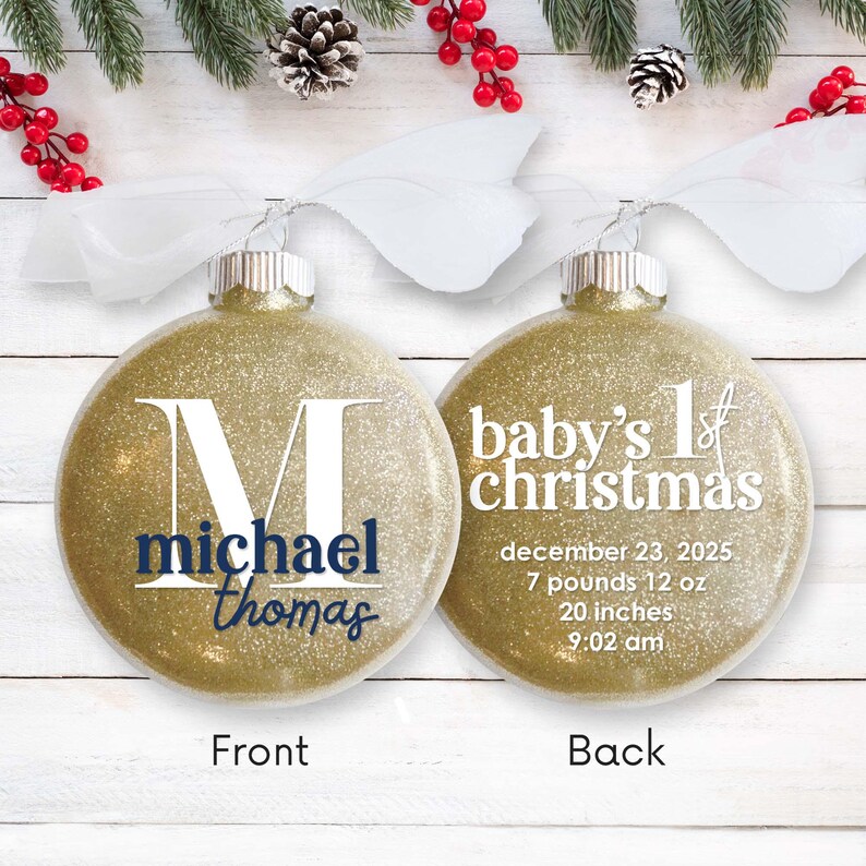 Baby’s First Christmas Ornament – Personalized New Baby Girl Birth ...