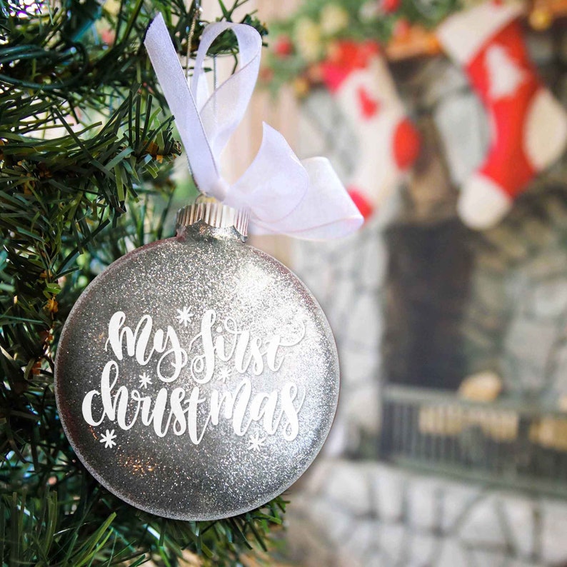 My First Christmas Ornament - Personalized New Baby Girl Gift - Baby's ...