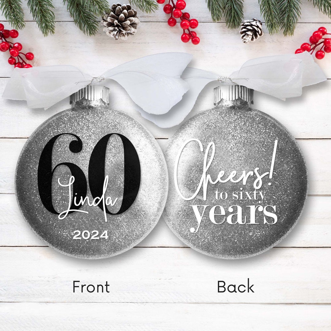 60th Birthday Personalized Christmas Ornament Cheers to Sixty Years ...