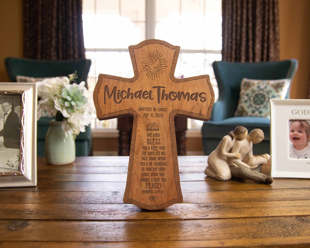 Personalized Baptism Gift - Baptism Cross for Boys or Girls - Custom ...