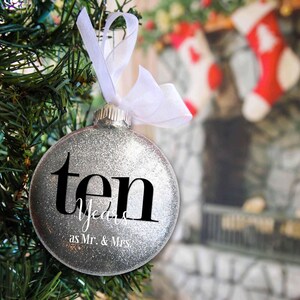 10 Year Tin Color Anniversary Ornament - Personalized 10th Wedding ...