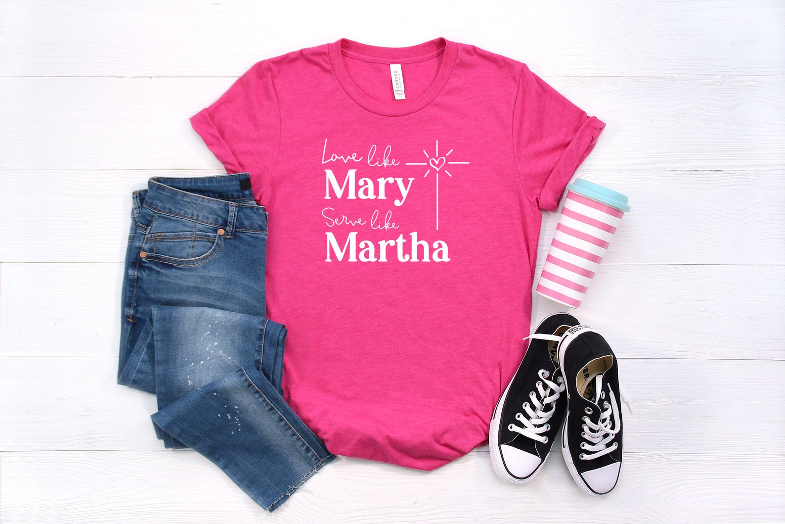 Women's Catholic Shirt - Love Like Mary, Serve Like Martha ...