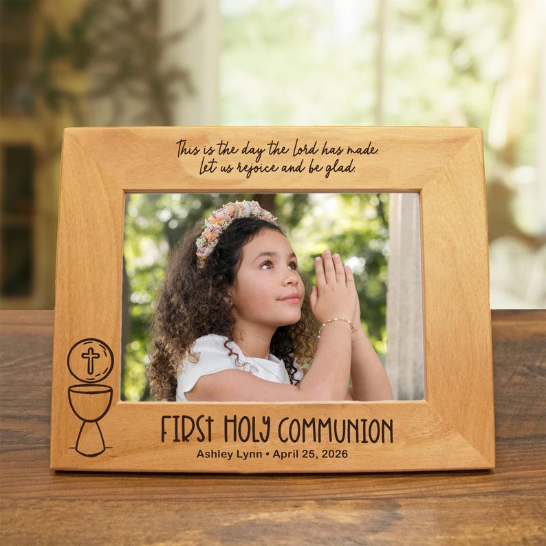 Personalized First Holy Communion Picture Frame - Engraved Catholic ...
