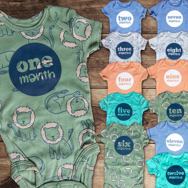 Baby Boy Month Stickers - Etsy
