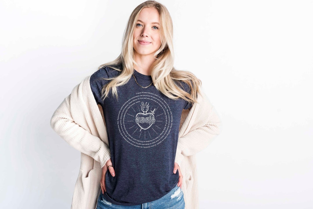 Immaculate Heart of Mary T-shirt - Catholic Shirt for Women - Marian ...