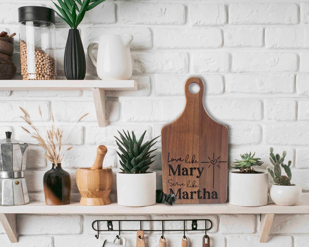 Christian Cutting Board - Love Like Mary Serve Like Martha - Catholic ...