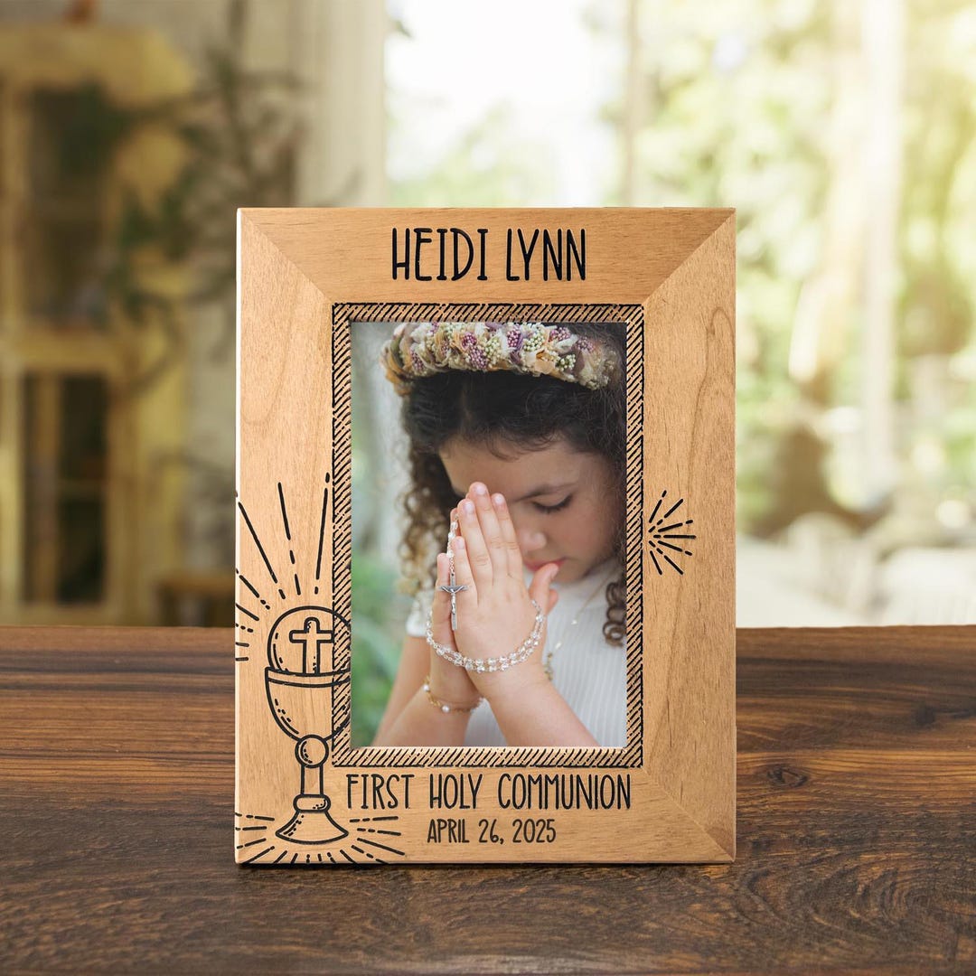 Personalized First Holy Communion Picture Frame - Engraved Catholic ...