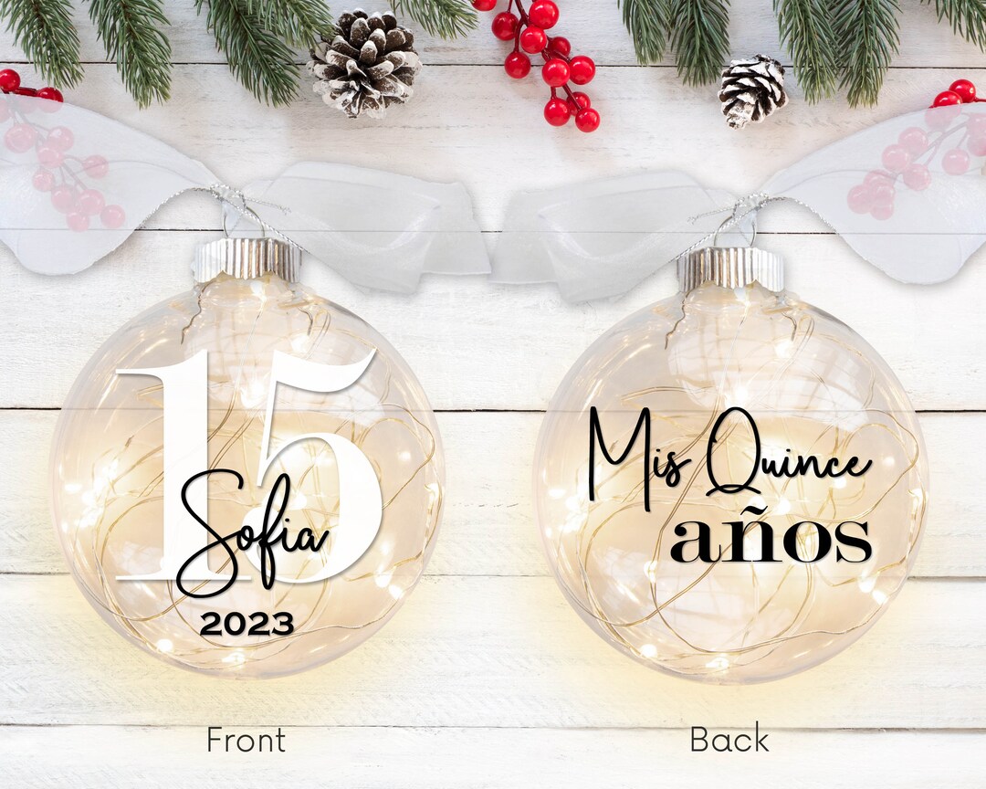 15 Mis Quince Años Quinceañera Gift Adorno navideño iluminado Recuerdo ...