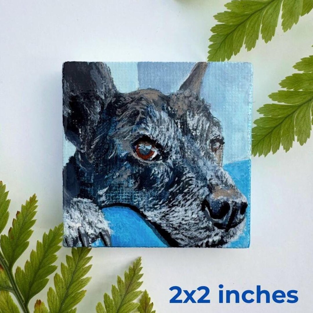 2x2 Inches, Miniature, Hand-painted, Custom Pet Portrait on Canvas ...