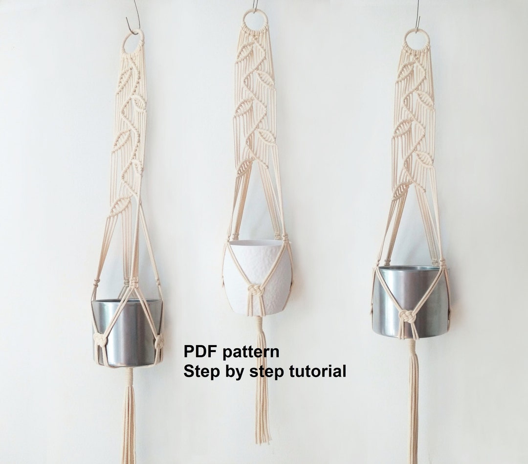 DIY Tutorial for Macrame Plant Hanger - Vine Pattern -hanging Wall ...