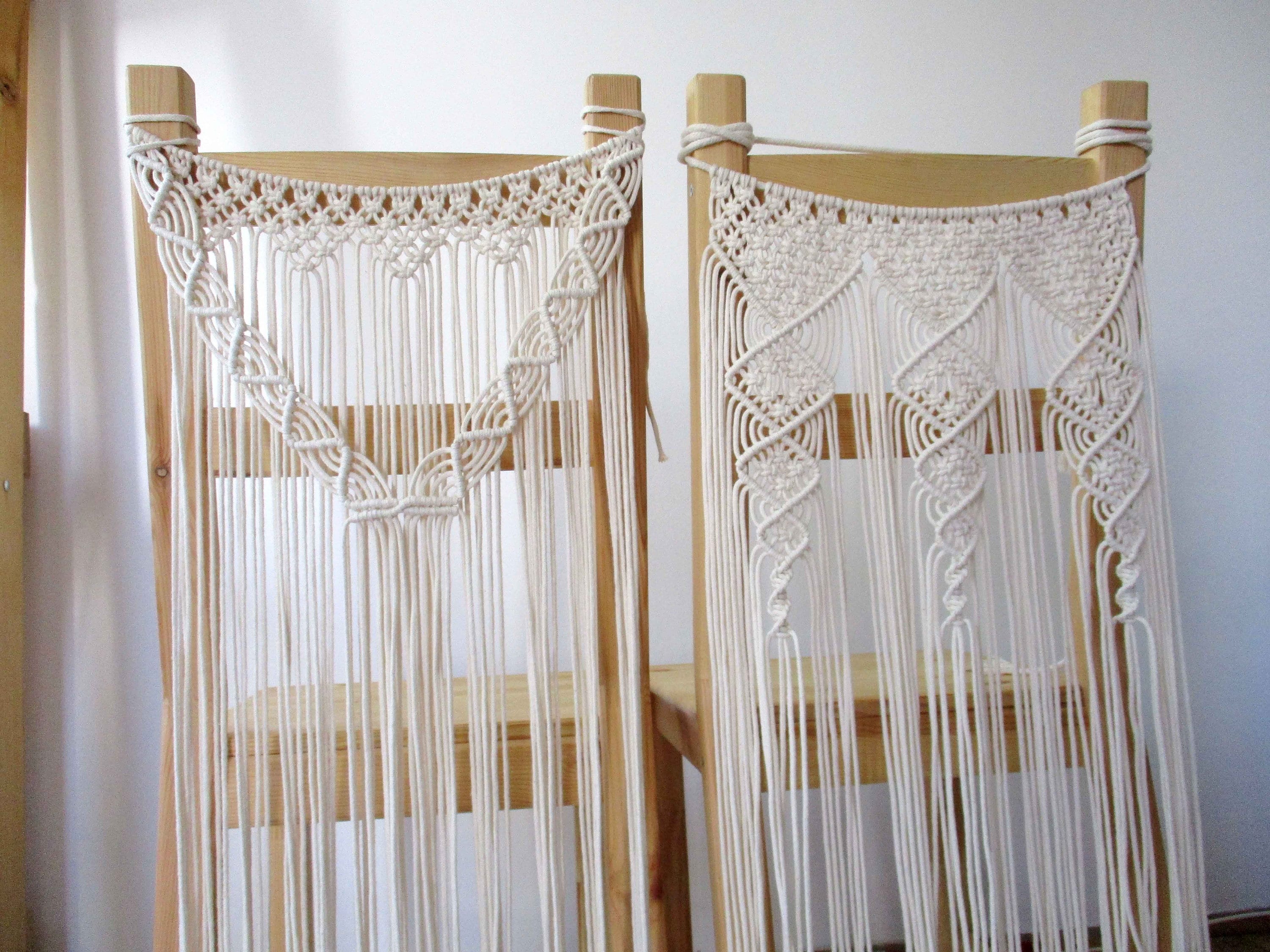 Macrame Chair Backs Wedding Chair Cover Wedding Bohemian - Etsy UK