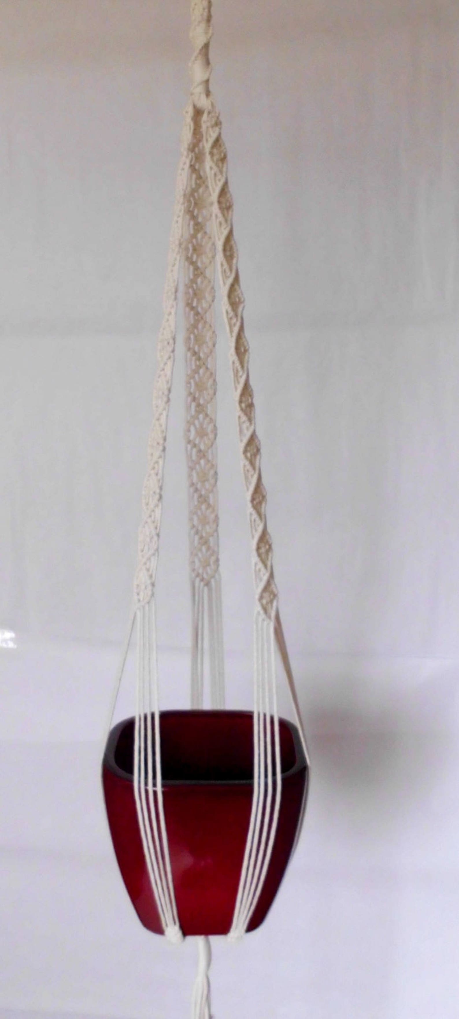 Macrame Plant Hanger-black or Natural White Cotton Rope | Etsy