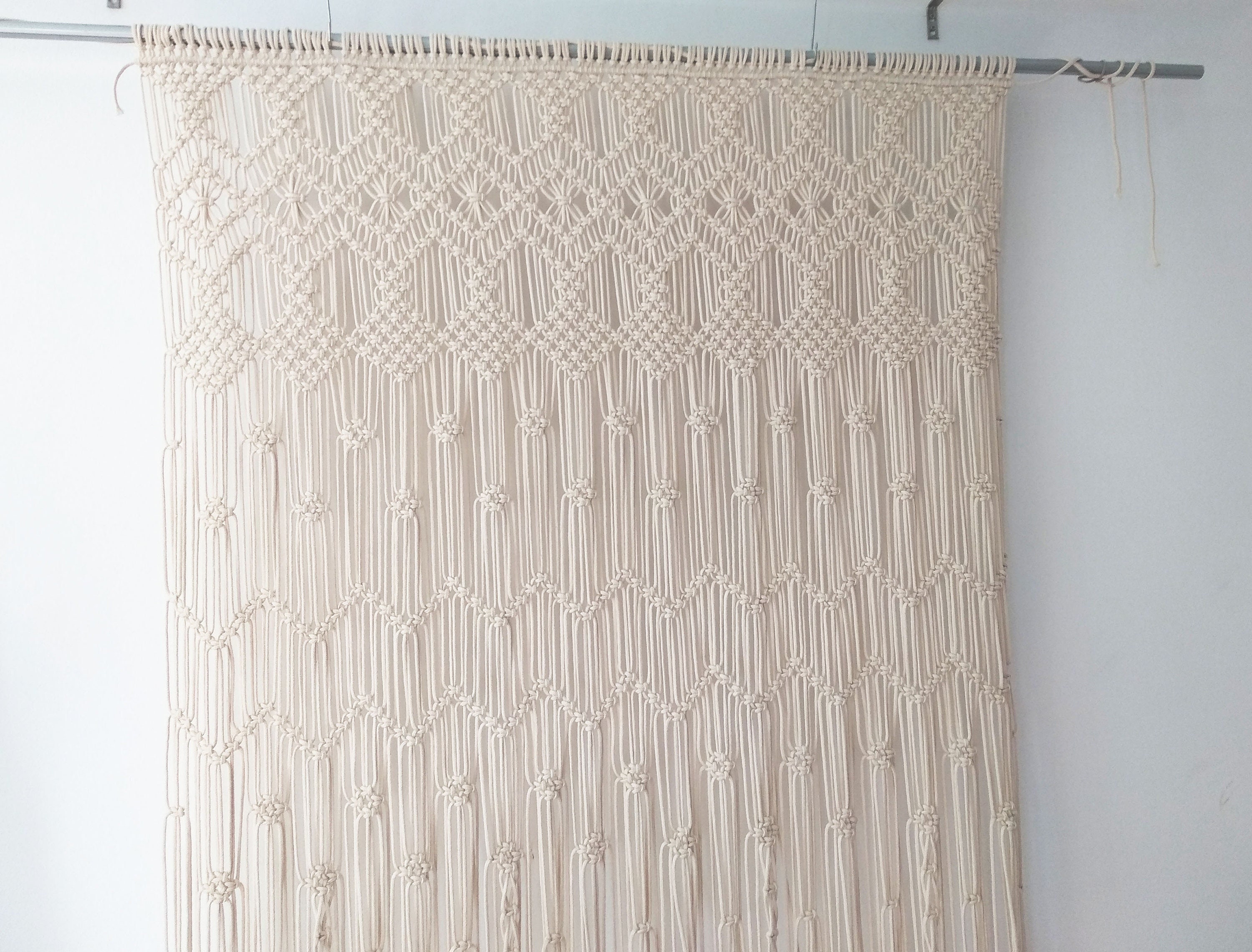 Large Macrame Curtain Wedding Backdrop Custom Length / | Etsy