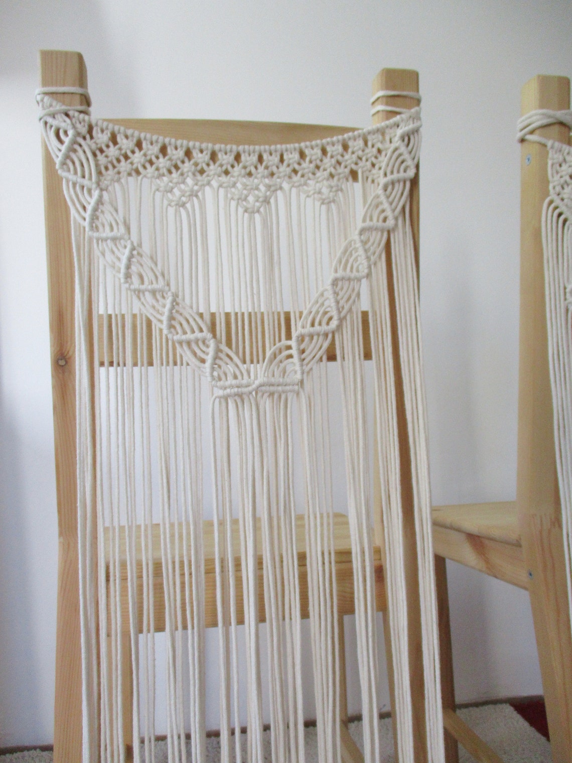 DIY Tutorial for Macrame Chair Backs Wedding Chair Cover - Etsy