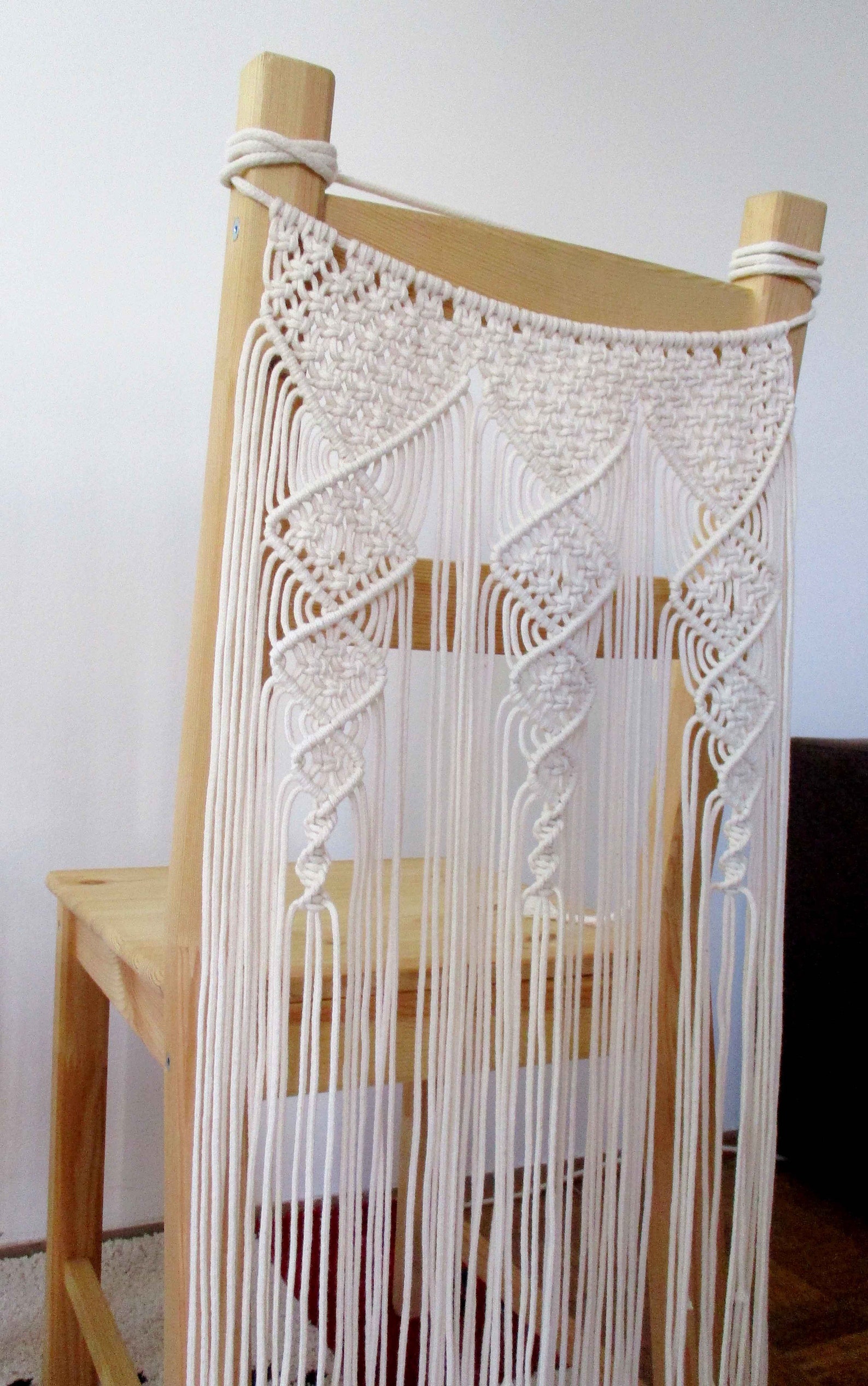 DIY Tutorial for Macrame Chair Backs Wedding Chair Cover - Etsy