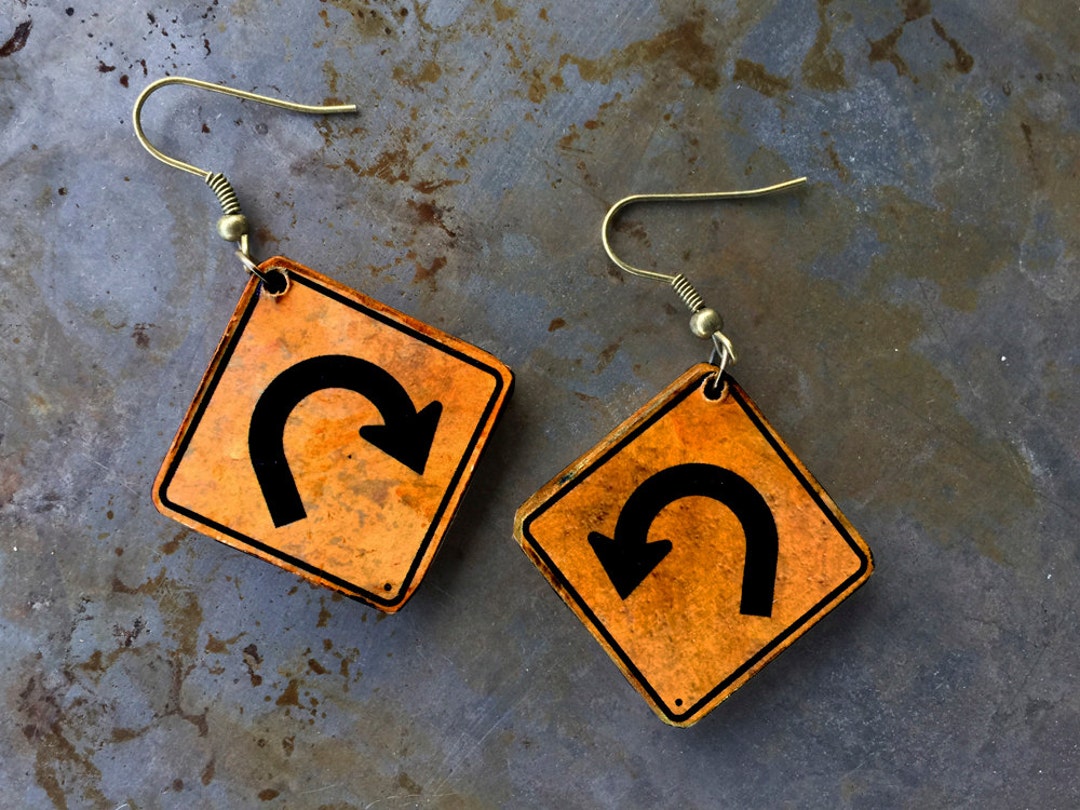 TRAFFIC WARNING SIGNS - Graphic Earrings Designed and Hand Made by ...