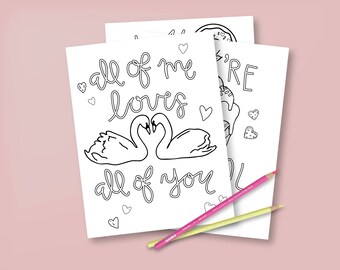 Cute Axolotl I Love You Alotl Coloring Page Instant - Etsy