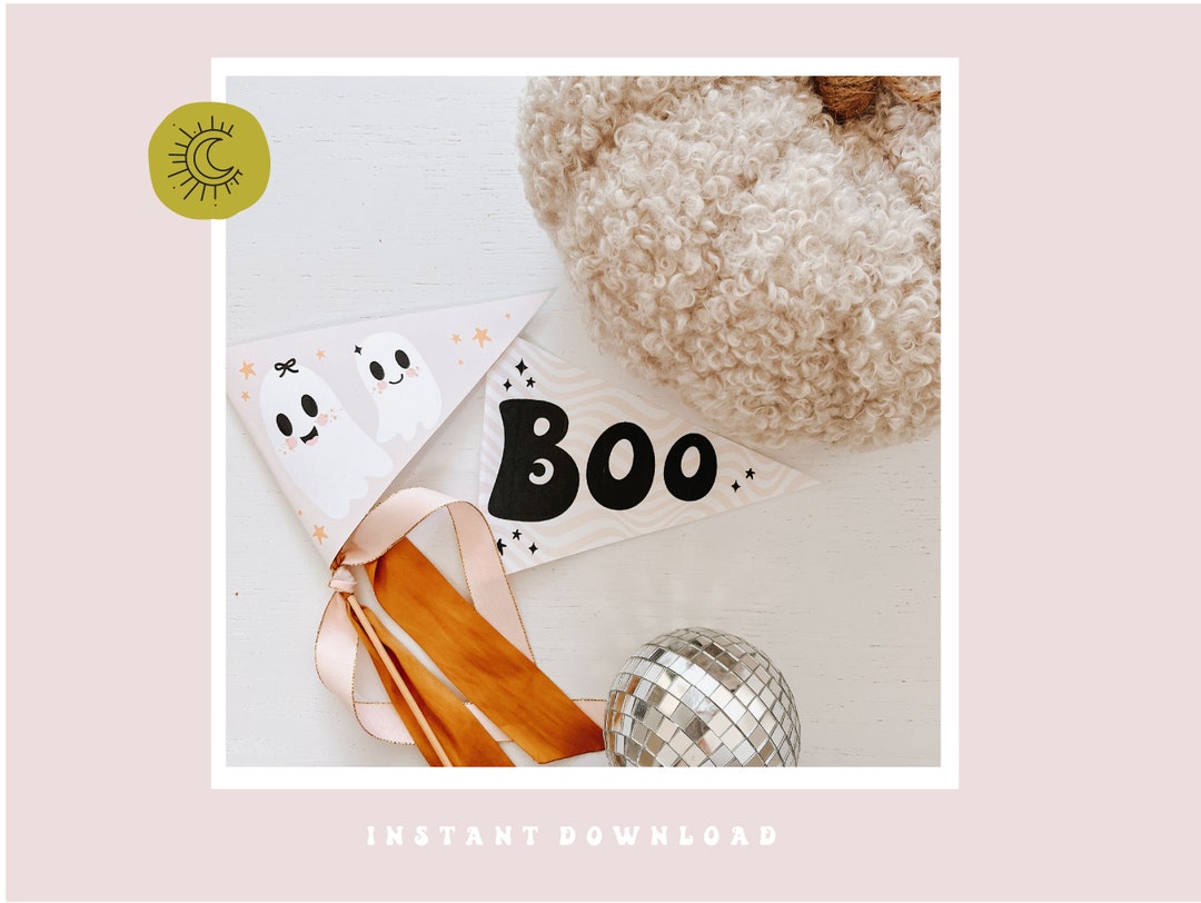 Halloween Pennant Flags, DIY Halloween Flags, Boo Flags, Printable ...