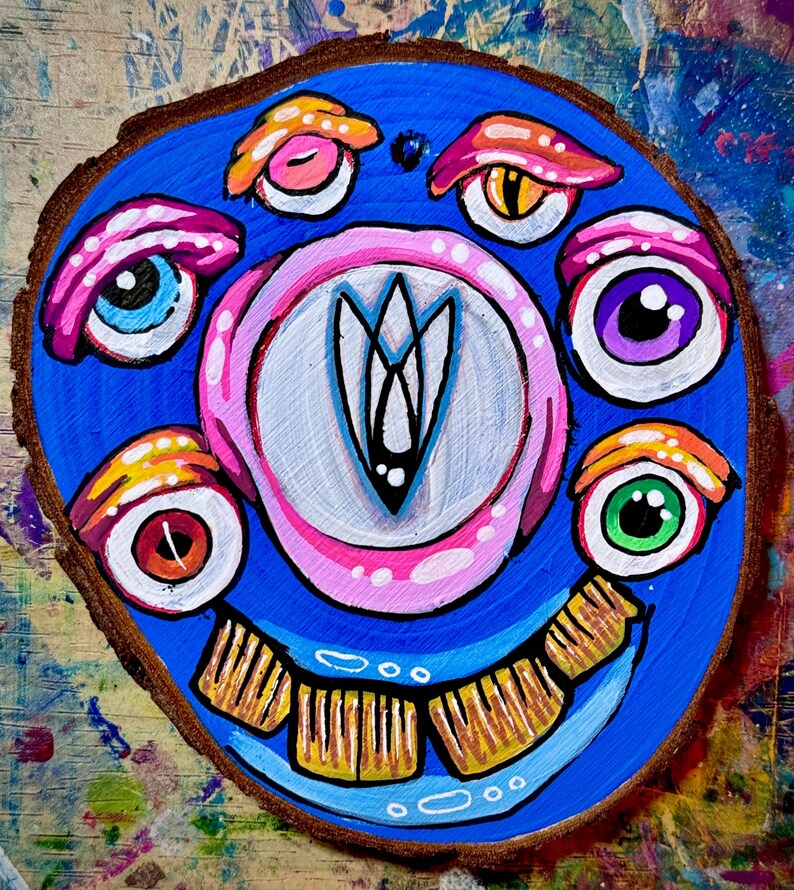 The Seer, Merry Monsters: One-of-a-kind, Hand-painted Blue Wood ...