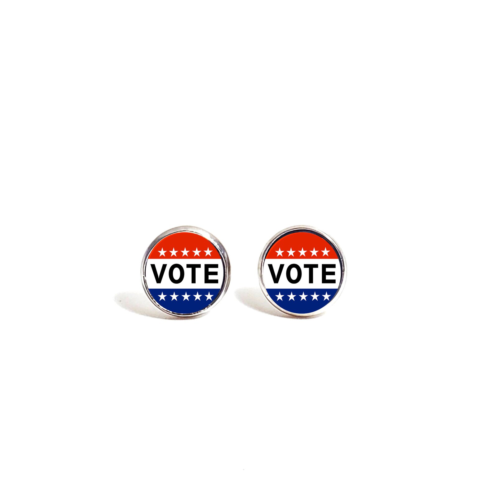 VOTE Button Pin Earrings, Surgical Stainless Steel Earrings,cute ...
